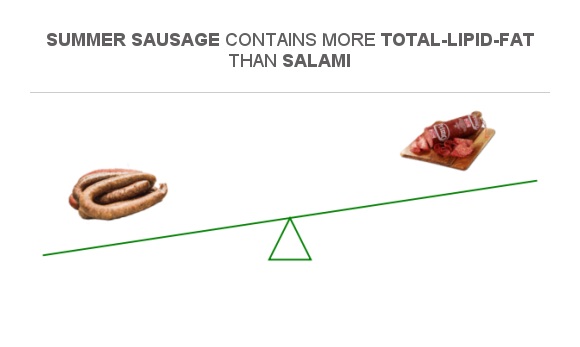Compare Fats in Summer sausage to Fats in Salami