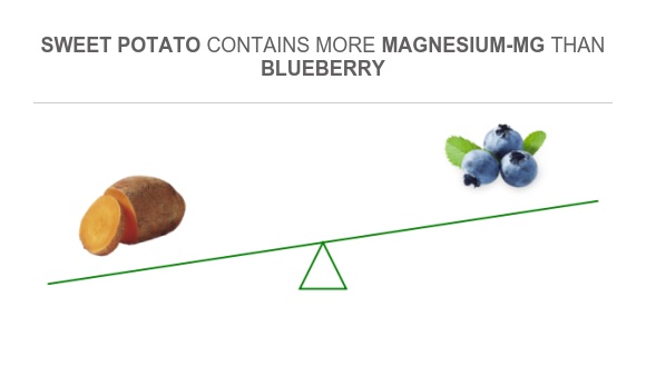 Compare Magnesium in Sweet potato to Magnesium in Blueberry