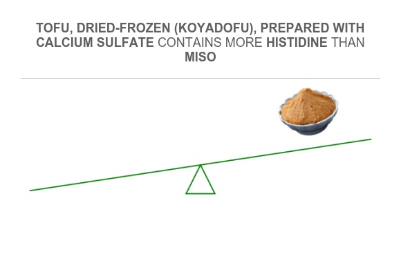 Compare Histidine in Tofu, dried-frozen (koyadofu), prepared with ...