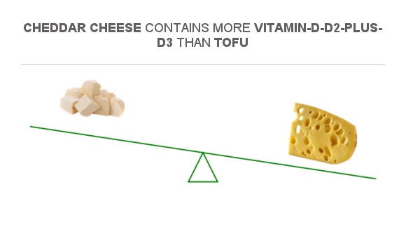 Compare Vitamin D in Tofu to Vitamin D in Cheddar Cheese