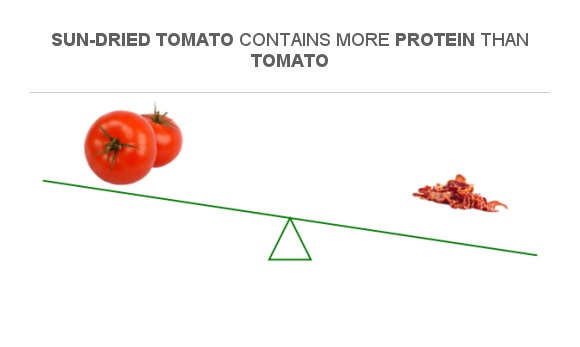 Compare Protein in Tomato to Protein in Sun-dried tomato