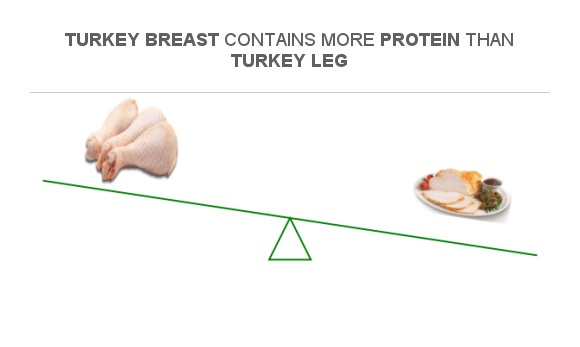 Compare Protein in Turkey leg to Protein in Turkey breast