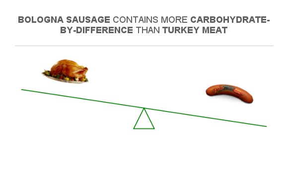 Compare Carbs in Turkey meat to Carbs in Bologna sausage