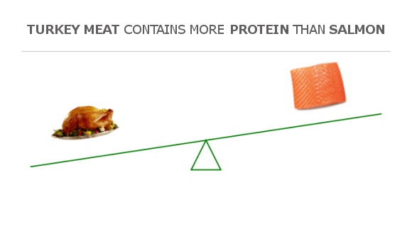 Compare Protein in Turkey meat to Protein in Salmon