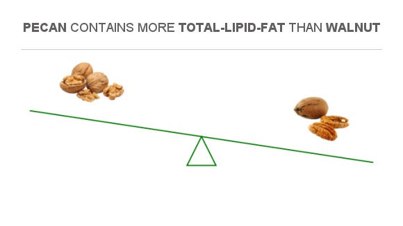 Compare Fats in Walnut to Fats in Pecan