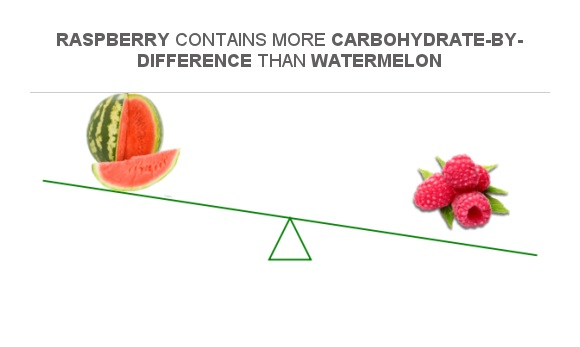 Compare Carbs in Watermelon to Carbs in Raspberry