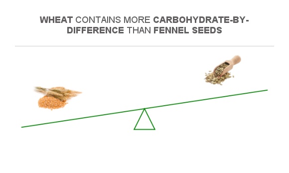 Compare Carbs in Wheat to Carbs in Fennel seeds