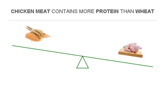 Compare Protein in Wheat to Protein in Chicken meat