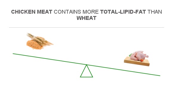 Compare Fats in Wheat to Fats in Chicken meat