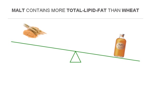 Compare Fats in Wheat to Fats in Malt