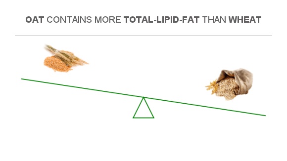 Compare Fats in Wheat to Fats in Oats