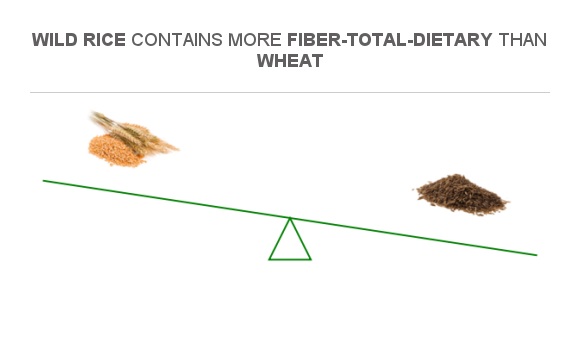 Compare Fiber in Wheat to Fiber in Wild rice