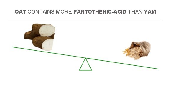 Compare Vitamin B5 in Yam to Vitamin B5 in Oats