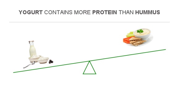 Compare Protein in Yogurt to Protein in Hummus