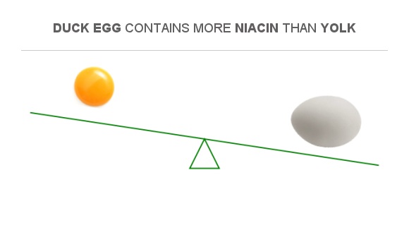 Compare Vitamin B3 in Yolk to Vitamin B3 in Duck egg