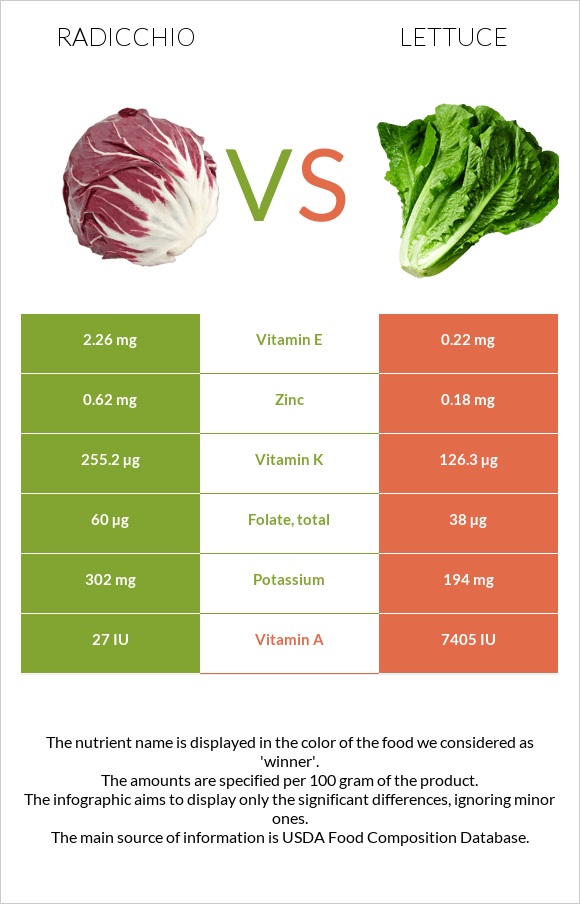 Radicchio vs. Lettuce — In-Depth Nutrition Comparison