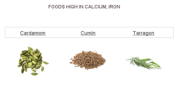 Foods high in Calcium, Iron