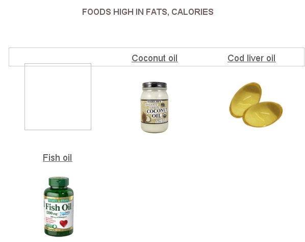 Foods high in Fats, Calories